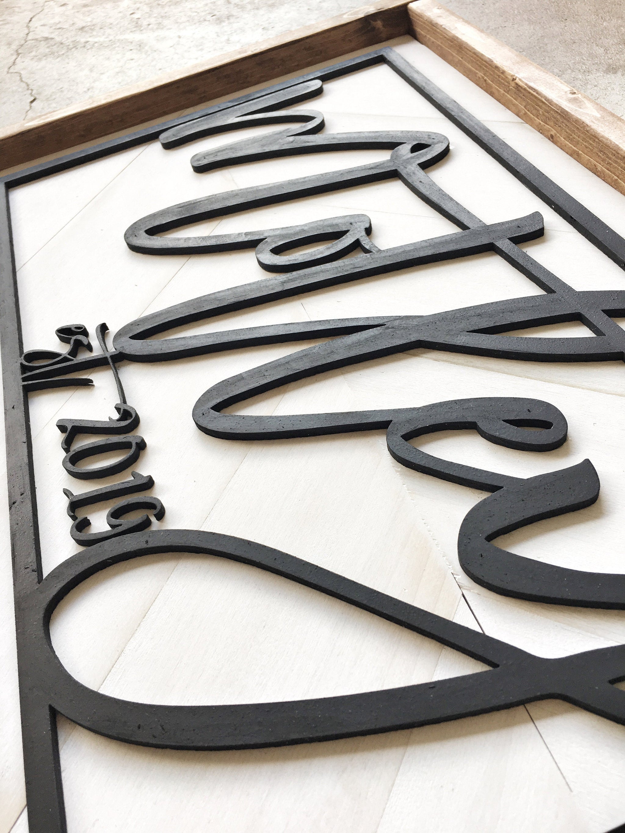 Modern Last Name Sign – TheWoodenFrame