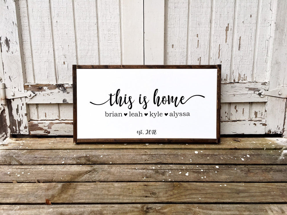 This is Home Canvas Name Sign – TheWoodenFrame