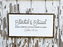 Blended and Blessed Family Sign – TheWoodenFrame